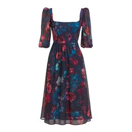 Goddiva Midikleid Damen Gr&ouml;&szlig;e 44 blau / rot / schwarz Winterkleid