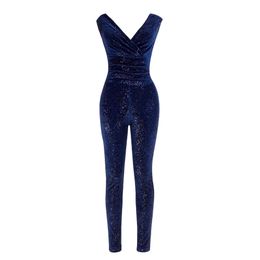 Goddiva Jumpsuit Damen Gr&ouml;&szlig;e S dunkelblau