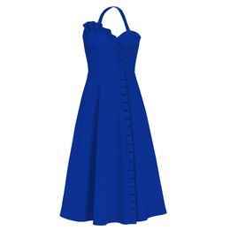 Goddiva Midikleid Damen Gr&ouml;&szlig;e 36 royalblau Winterkleid