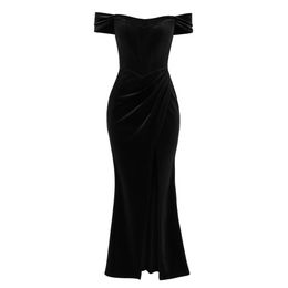 Goddiva Maxikleid Damen Gr&ouml;&szlig;e 36 schwarz Winterkleid