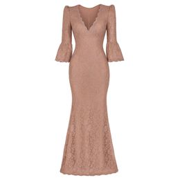 Goddiva Maxikleid Damen Gr&ouml;&szlig;e 46 camel Winterkleid