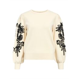 Object Pullover 'OBJJOANA' Damen Gr&ouml;&szlig;e L creme / schwarz