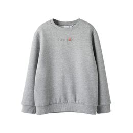 name it Sweatshirt Jungen Gr&ouml;&szlig;e 122/128 graumeliert / rot