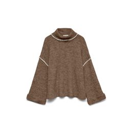 V&eacute;ro Moda Vero Moda Pullover 'AWElla' Damen Gr&ouml;&szlig;e XS braun / wei&szlig;