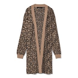 Vero Moda Curve Knit Cardigan 'VMCNancy' female size XXL Light brown / Black