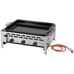 Ambia Garden Gastrobräter , Schwarz, Silber , Metall , 52.5x29.0x64.5 cm , Piezozündung , Grills & Outdoor-Küchen, Gasgrills