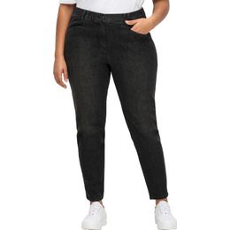 sheego Damen Jeans mit Gummibund black denim Gr&ouml;&szlig;e 48