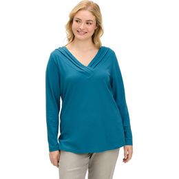 sheego by Joe Browns Damen Langarmshirt mit V-Ausschnitt topas Gr&ouml;&szlig;e 52/54