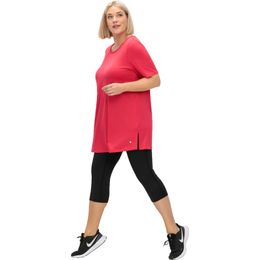 sheego Damen Funktionsshirt in Longform sorbet pink Gr&ouml;&szlig;e 52/54