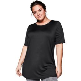 sheego Damen Funktionsshirt in Longform schwarz Gr&ouml;&szlig;e 48/50