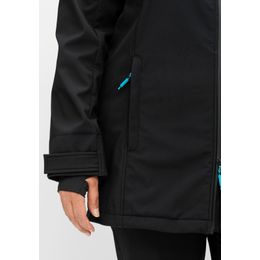 sheego Damen Softshelljacke mit 2-Wege-Rei&szlig;verschluss schwarz Gr&ouml;&szlig;e 46