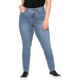 sheego Damen Skinny Jeans in 5-Pocket-Form blue denim Gr&ouml;&szlig;e 104