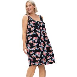 sheego Damen Strandkleid mit Grafikprint schwarz-bunt Gr&ouml;&szlig;e 44