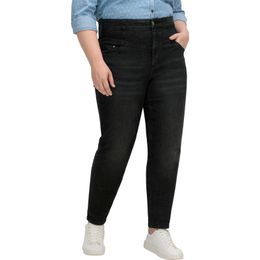 sheego Damen High-waist-Jeans in schmaler Form black denim Gr&ouml;&szlig;e 52