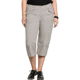 sheego Damen 3/4-Hose mit Krempelfunktion beige Gr&ouml;&szlig;e 40