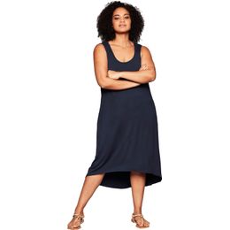 sheego Damen Strandkleid mit Vokuhila-Saum marine Größe 42