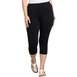 sheego Damen Caprileggings mit Gummizugbund schwarz Gr&ouml;&szlig;e 40