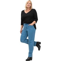 sheego Damen 5-Pocket-Jeans in schmaler Beinform blue denim Gr&ouml;&szlig;e 24
