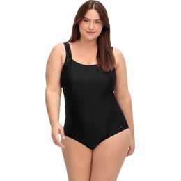 sheego Damen Badeanzug mit Shaping-Effekt schwarz Gr&ouml;&szlig;e 58D