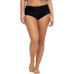 sheego Damen Bikini-Hose in hohem Schnitt, mit Shaping-Einsatz schwarz Größe 44