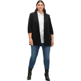 sheego Damen Longblazer mit Schalkragen schwarz Gr&ouml;&szlig;e 42