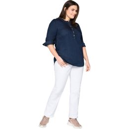 sheego Damen Gerade Jeans mit Used-Effekten white denim Gr&ouml;&szlig;e 112