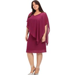 sheego Damen Cocktailkleid aus Chiffon himbeere Größe 52