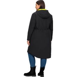 sheego Damen Parka mit Kontrast-Futter schwarz Gr&ouml;&szlig;e 46