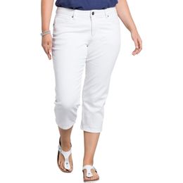 sheego Damen Caprijeans mit Krempelfunktion white denim Gr&ouml;&szlig;e 50