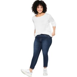 sheego Damen Jeggings mit G&uuml;rtelschlaufen dark blue denim Gr&ouml;&szlig;e 84