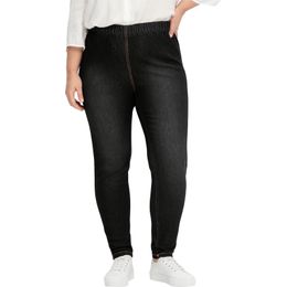 sheego Damen Jeggings in individueller Waschung black denim Gr&ouml;&szlig;e 50