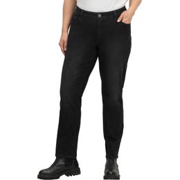 sheego Damen 5-Pocket-Jeans in schmaler Form black denim Gr&ouml;&szlig;e 24