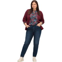 sheego Damen Jeans schmal, mit extra-weitem Oberschenkel dark blue denim Gr&ouml;&szlig;e 104