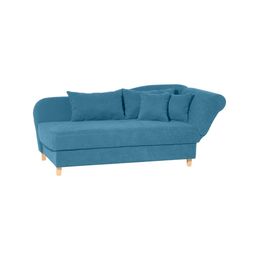 58 aufm Kessel RECAMIERE mit Armteil rechts klappbar Katia Veloursstoff Buche/petrol | Gr.: onesize