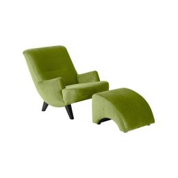 58 aufm Kessel Sessel Kajsa 71x80x101 Bezug Samtvelours Buche schwarz/oliv | Gr.: onesize