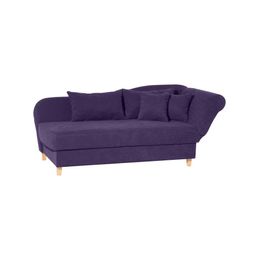 58 aufm Kessel RECAMIERE mit Armteil rechts klappbar Katia Veloursstoff Buche/violett | Gr.: onesize