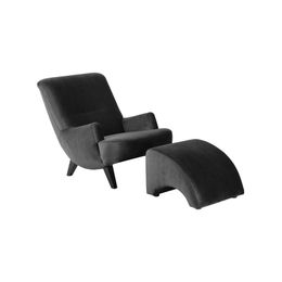 58 aufm Kessel Sessel Kajsa 71x80x101 Bezug Samtvelours Buche schwarz/schwarz | Gr.: onesize