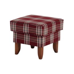 58 aufm Kessel HOCKER Katria Bezug Flachgewebe Buche nussbaum / rot | Gr.: onesize