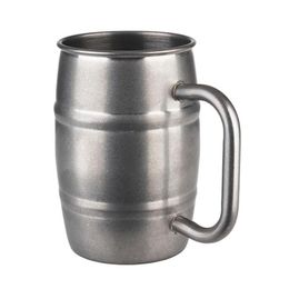 APS Cocktailbecher "BEER MUG" in Silberoptik &Oslash; 8,5 cm, H: 13 cm | Gr.: onesize