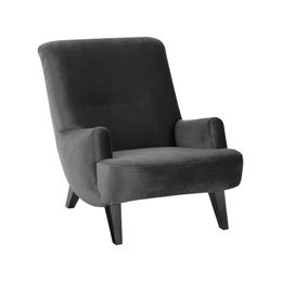 58 aufm Kessel Sessel Kajsa 71x80x101 Bezug Samtvelours Buche schwarz/anthrazit | Gr.: onesize