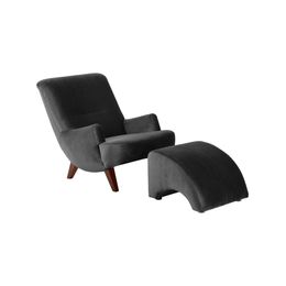 58 aufm Kessel Sessel Kajsa 71x80x101 Bezug Samtvelours Buche nussbaum/schwarz | Gr.: onesize