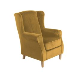 58 aufm Kessel OHRENSESSEL Karlen Bezug Samtvelours Buche natur / mais | Gr.: onesize