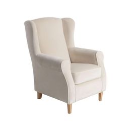 58 aufm Kessel OHRENSESSEL Karlen Bezug Samtvelours Buche natur / creme | Gr.: onesize