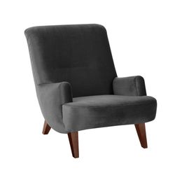 58 aufm Kessel Sessel Kajsa 71x80x101 Bezug Samtvelours Buche nussbaum/anthrazit | Gr.: onesize