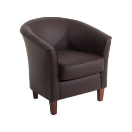 58 aufm Kessel SESSEL Karine Bezug pigmentiertes Nappaleder Buche nussbaum dunkel / braun | Gr.: onesize