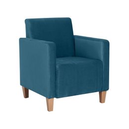 58 aufm Kessel SESSEL Karol Bezug Samtvelours Buche natur / petrol | Gr.: onesize