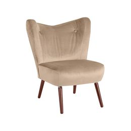 58 aufm Kessel SESSEL Kathy Bezug Samtvelours Buche nussbaum dunkel / sand | Gr.: onesize