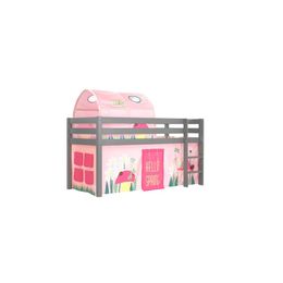 58 aufm Kessel KINDERBETT Karolina 210x114x106 Massivholz Grau Textilset Spring 2 | Gr.: onesize