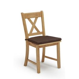58 aufm Kessel ESSZIMMERSTUHL (2er-Set) Dedra Massivholz 47 x 53 x 90 Wildeiche/Braun | Gr.: onesize