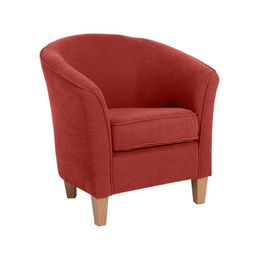 58 aufm Kessel SESSEL Karine Bezug Veloursstoff Buche natur / terracotta | Gr.: onesize